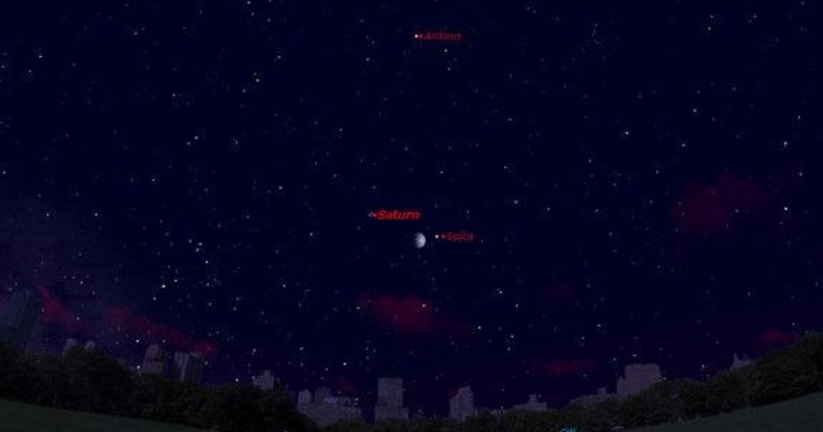 Saturn forms cosmic triangle with stars this week