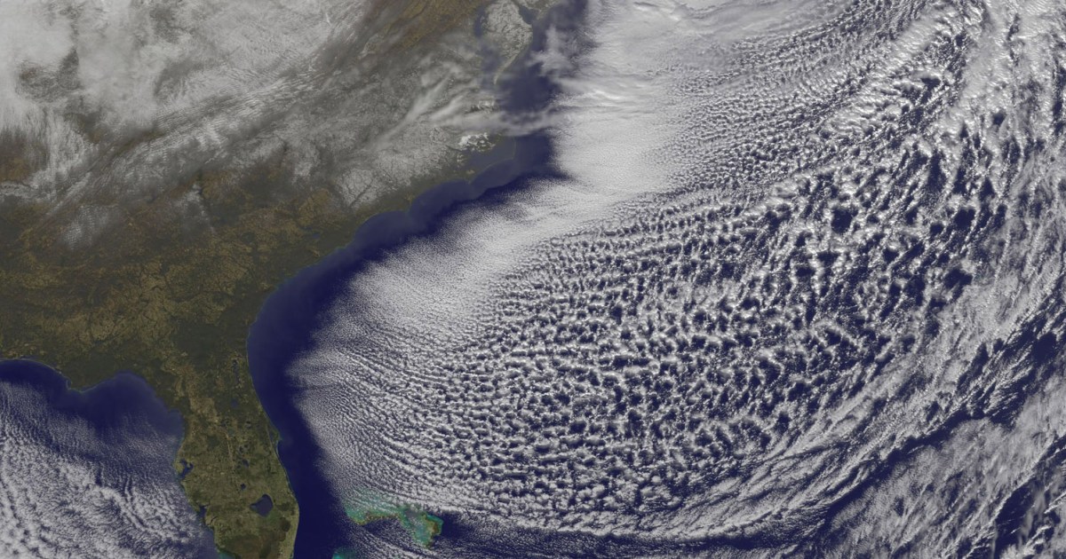 Satellite view of the storm that brought snow to the U.S. east coast