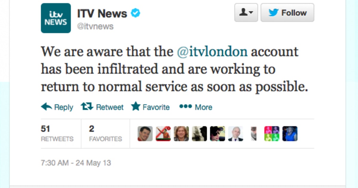 ITV news Twitter account hacked by Syrian Electronic Army