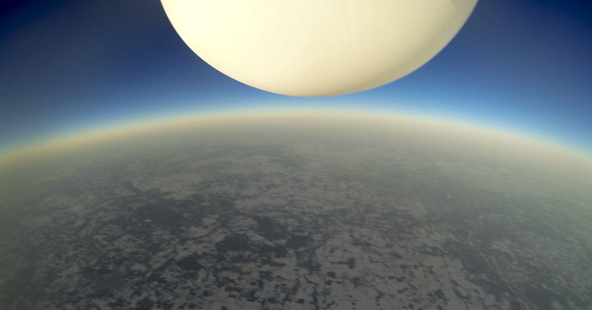 Balloon's view from 25 miles up in Month in Space