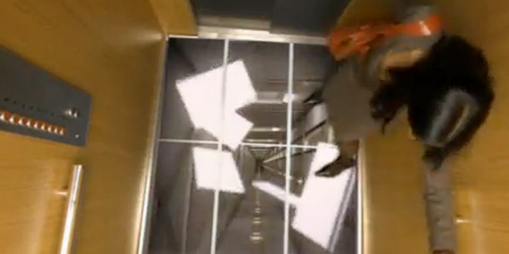 falling elevator prank