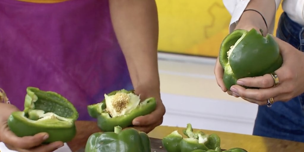 cut green pepper hack