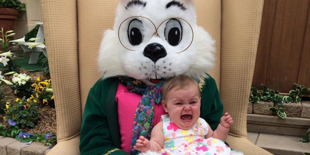 furry child cowering