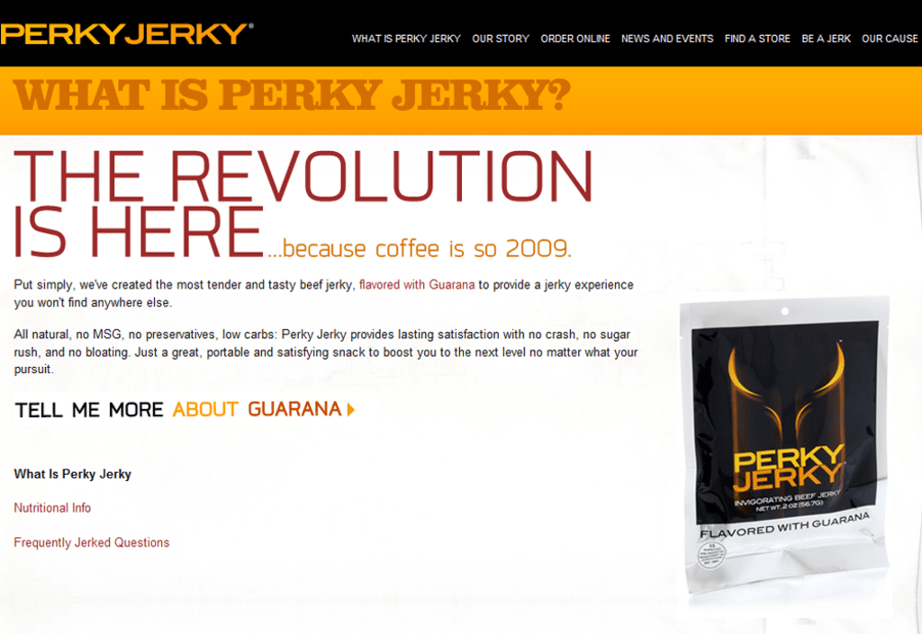 perky jerky caffeine