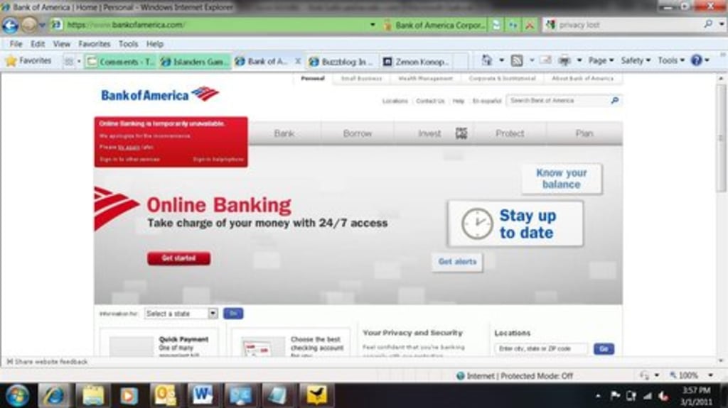 Bank Of America Online Banking Sign In Page Mobile Banking App: Online