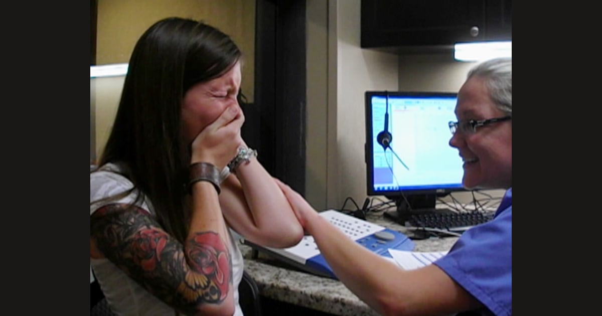 Deaf woman hears own voice in dramatic video