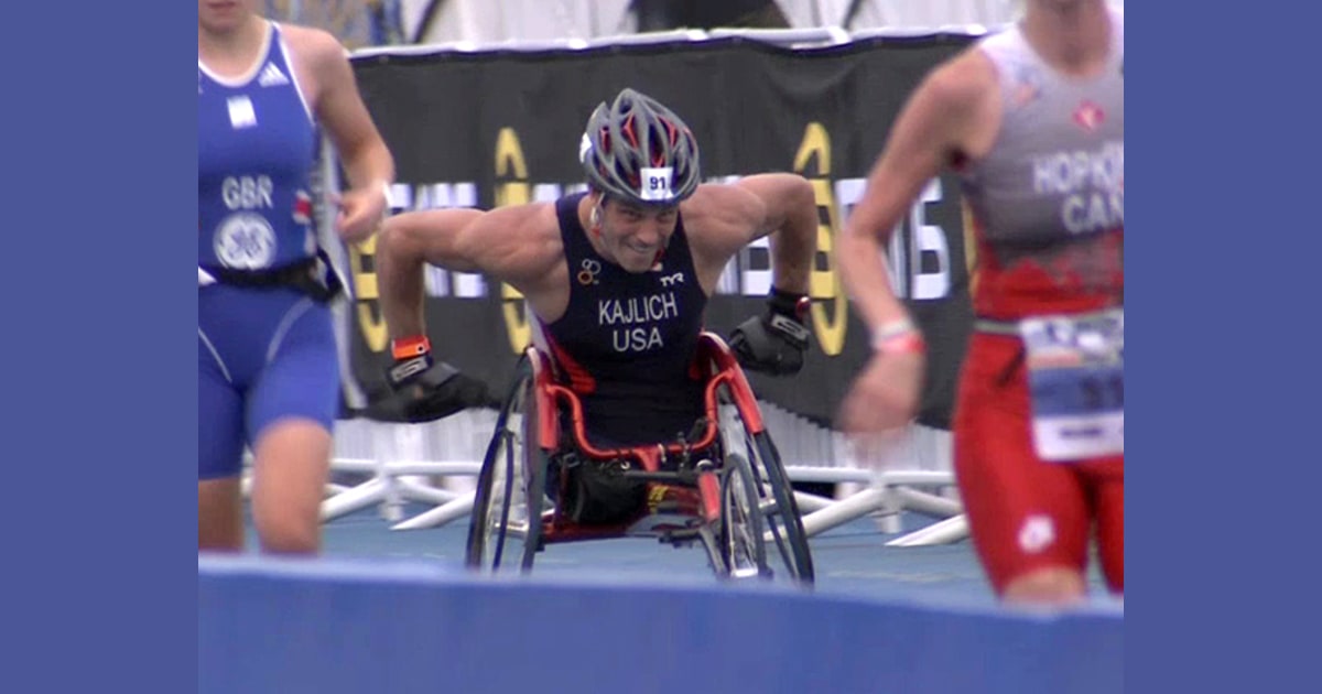 Determined double amputee conquers paratriathlon