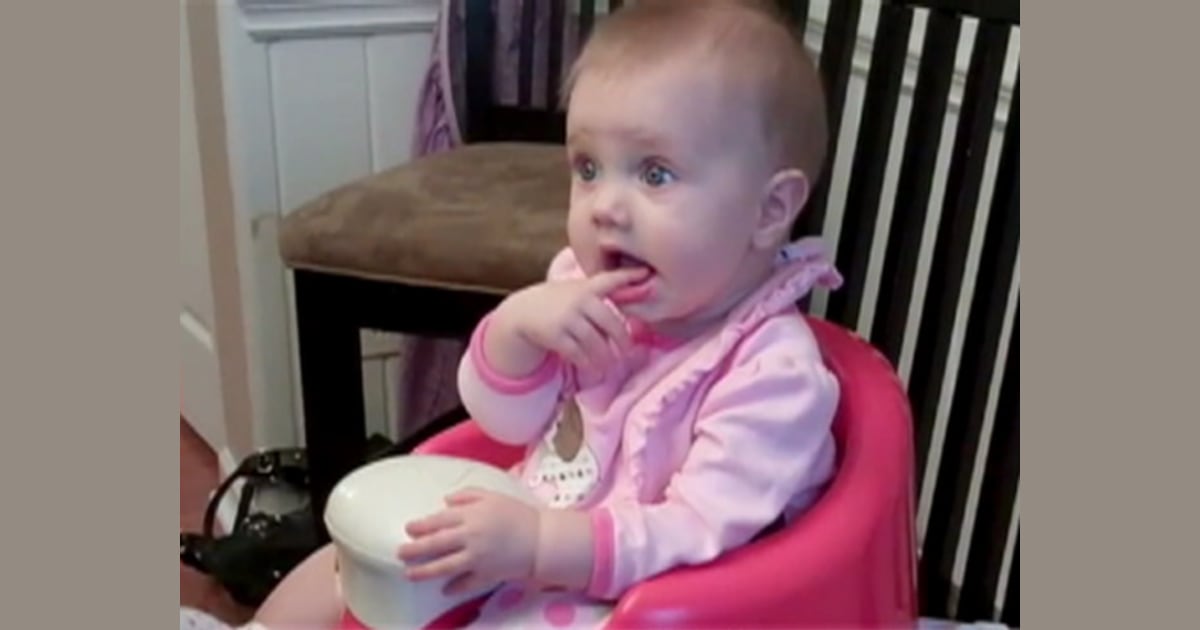 Adorable baby babbles for bacon