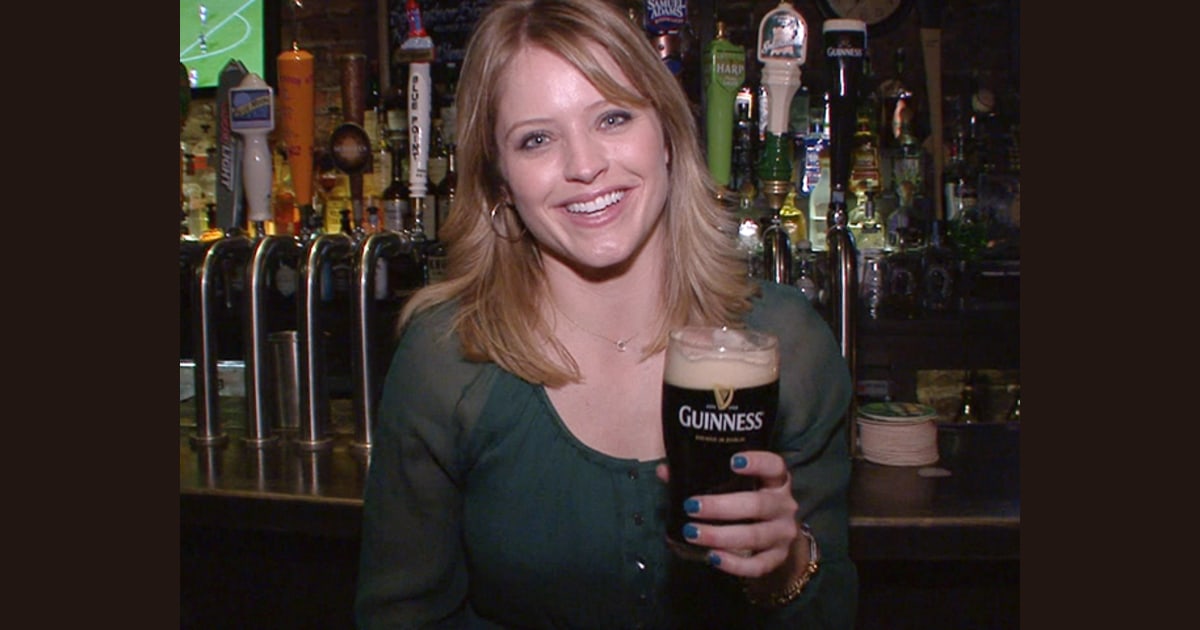 Sara learns to pull the perfect pint of Guinness