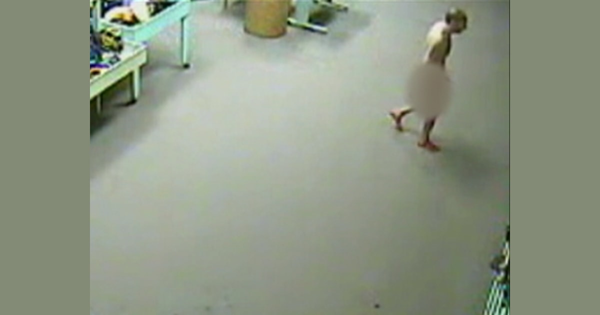 Busted! Naked shopper caught on tape