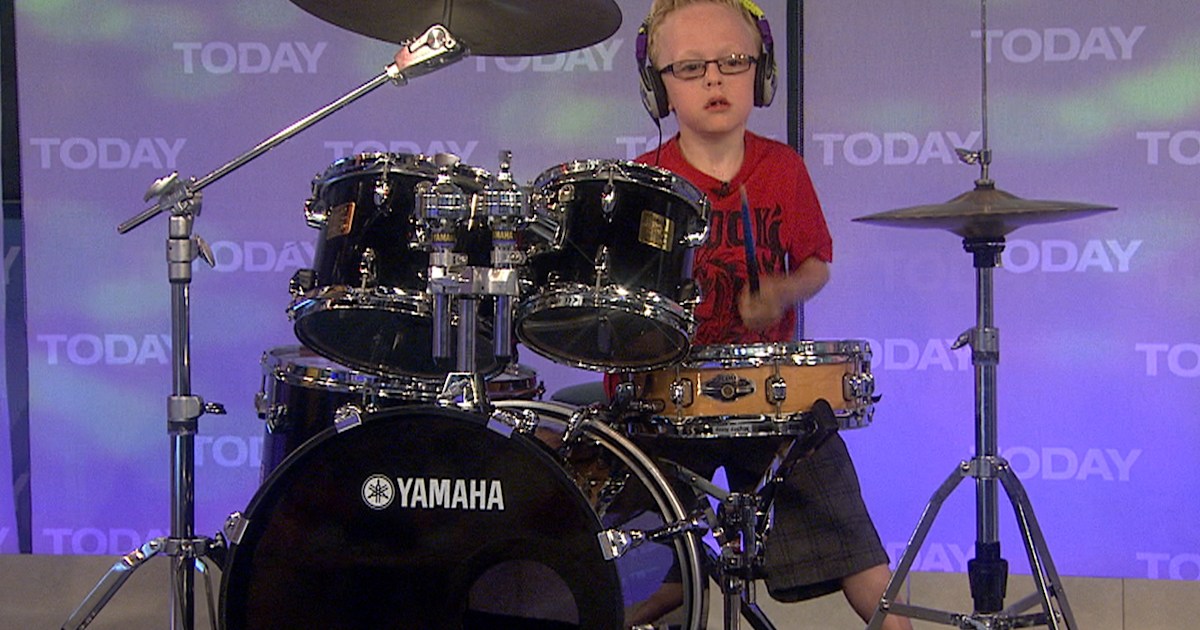 Drumming prodigy shows off amazing skills