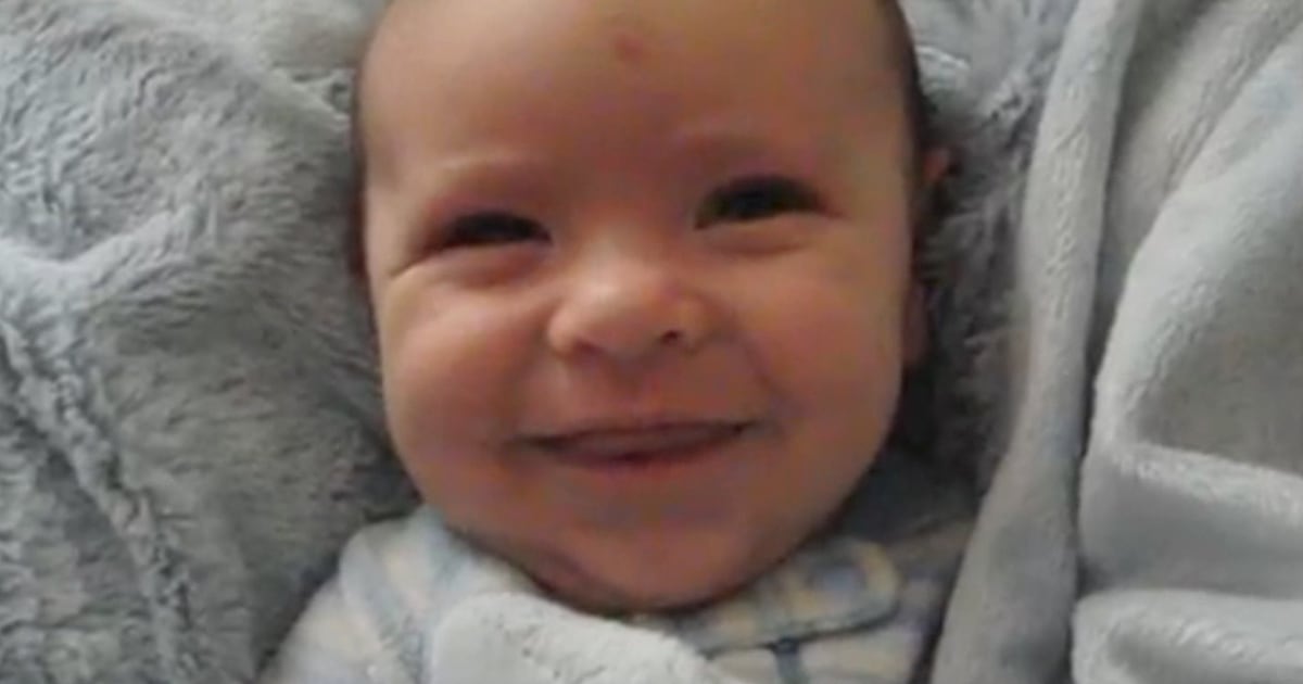 Adorable baby wakes up with every emotion