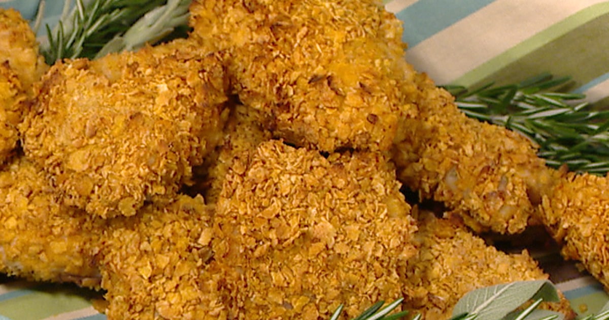Cat Cora cooks healthy, crunchy ‘fried’ chicken