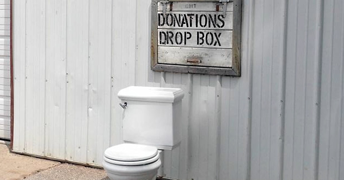 What?! Toilet doubles as donation drop box