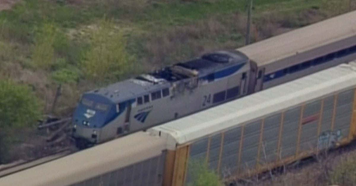 Amtrak train bursts into flames in Wisconsin