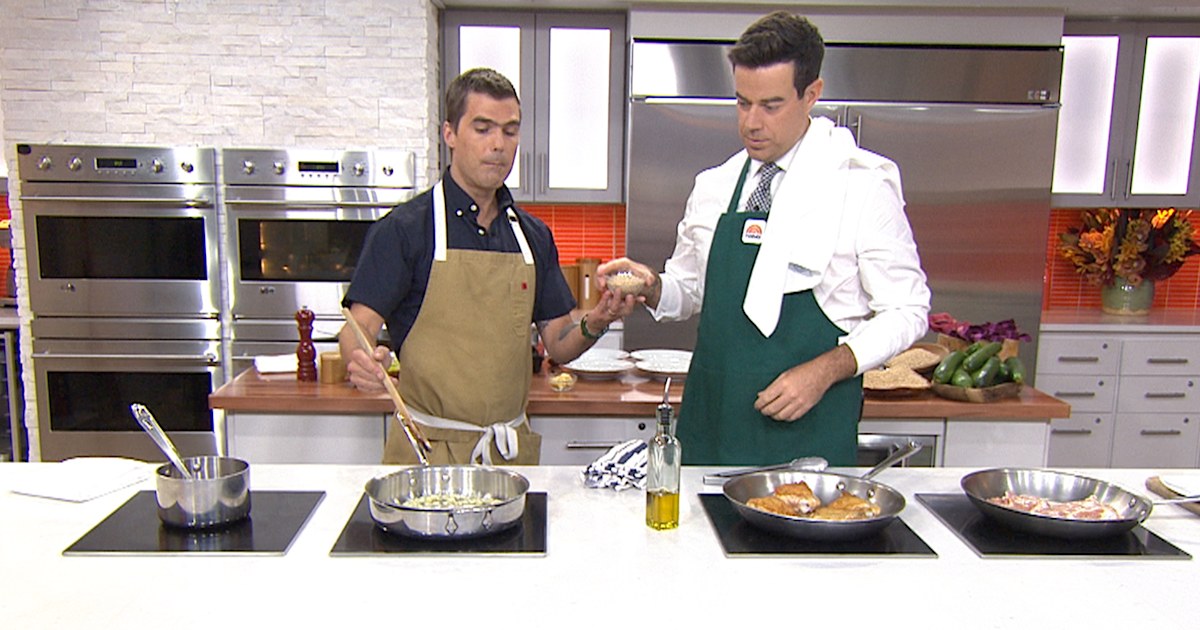 Make roasted chicken and barley-zucchini risotto
