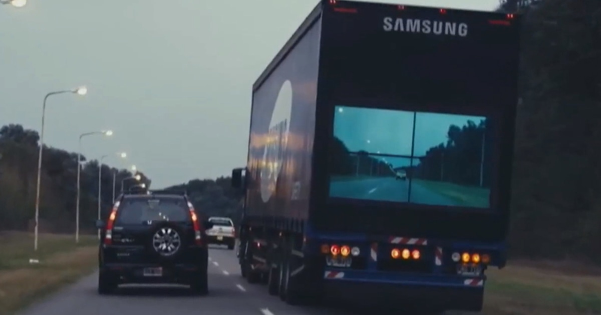 Samsung’s transparent ‘safety truck’ shows drivers traffic ahead