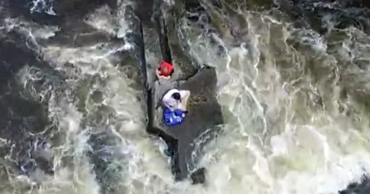 Video: Boys rescued from raging river in Maine with help of drone