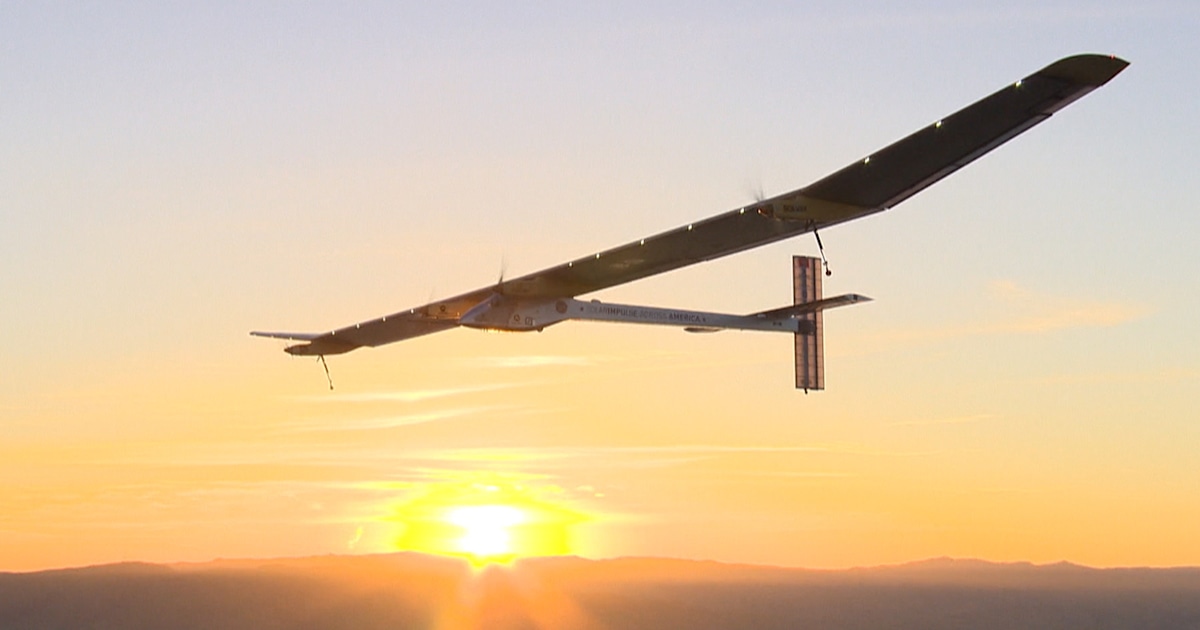 Solar-powered plane makes historic landing