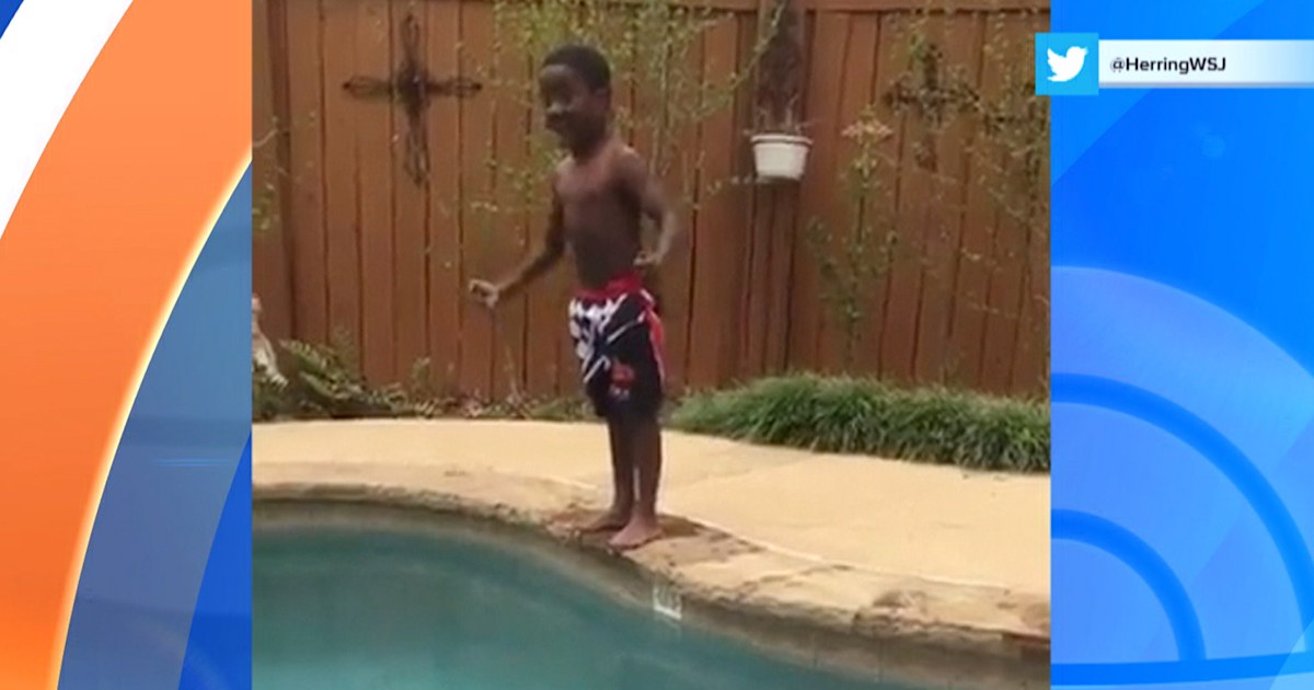 Watch kid get psyched to jump in pool: ‘I’m brave, I’m really strong!’