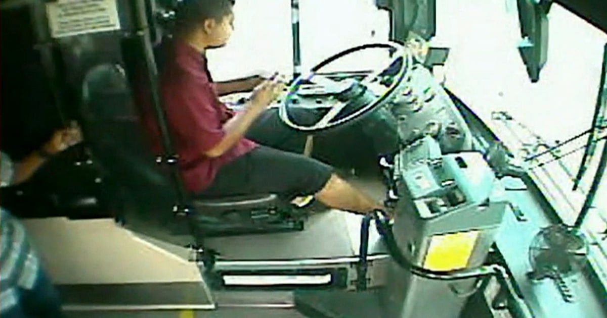Caught on video: Driver crashes bus, distracted by… a burrito
