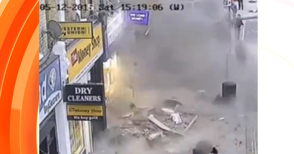 Video: Roof collapses onto busy London sidewalk