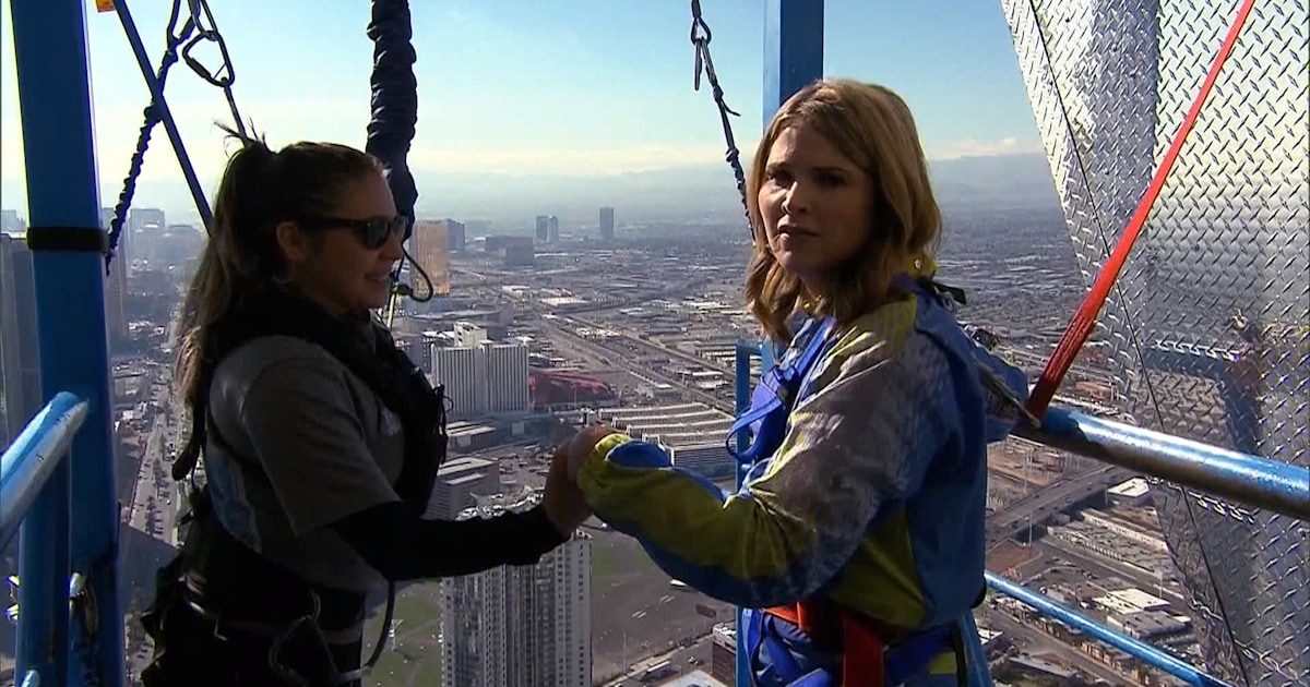 Jenna sweats through an 829-foot drop: See all her Las Vegas adventures