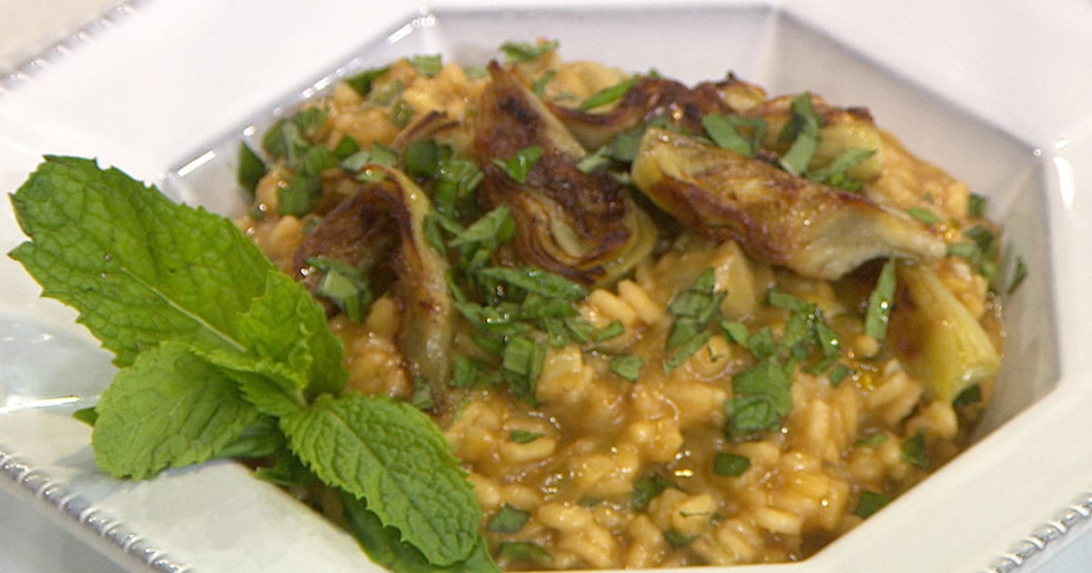 Giada De Laurentiis makes meat-free artichoke risotto