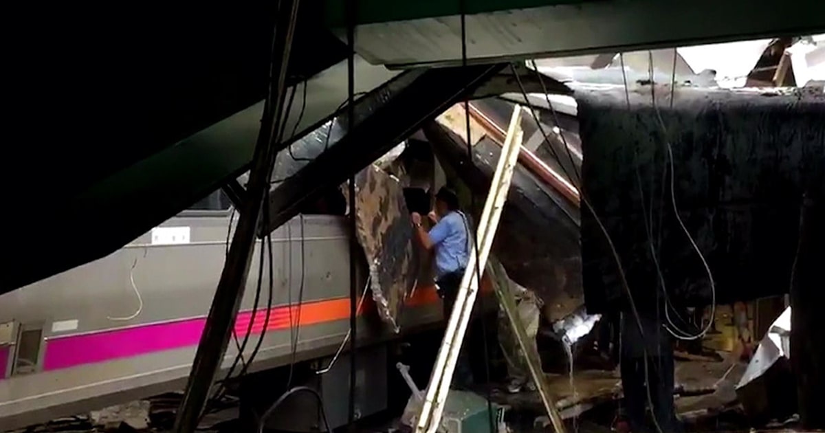 New Jersey Transit train crashes in Hoboken station