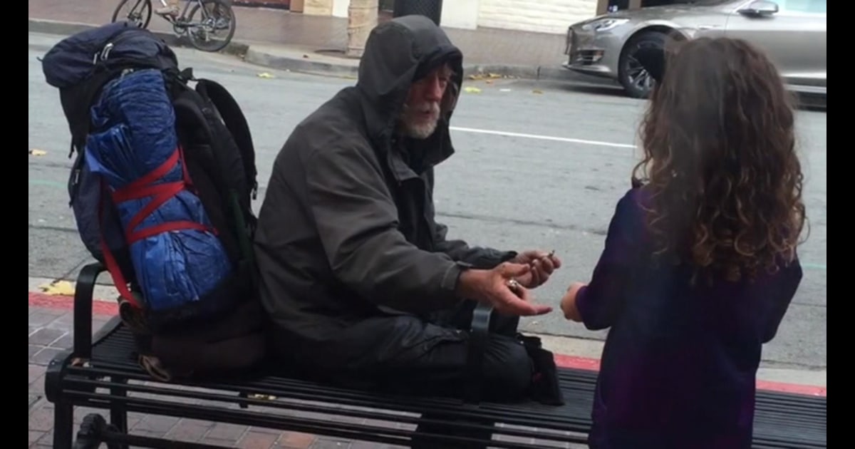 Watch how one 8-year-old girl made a homeless man’s week