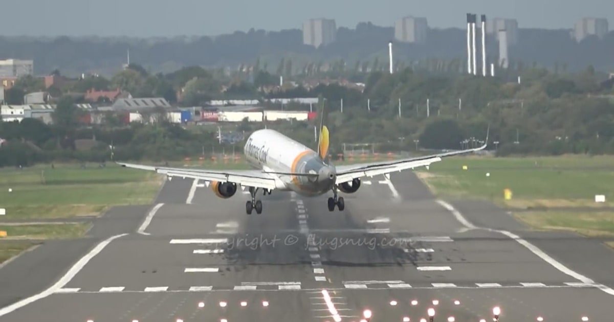 Watch: Flight makes rough landing amid high winds