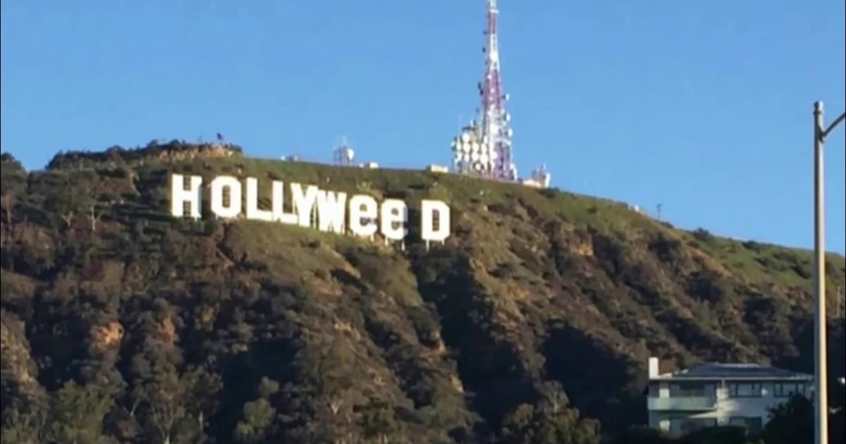 Welcome to ‘Hollyweed’?! Hollywood sign vandalized, celebrates pot ...