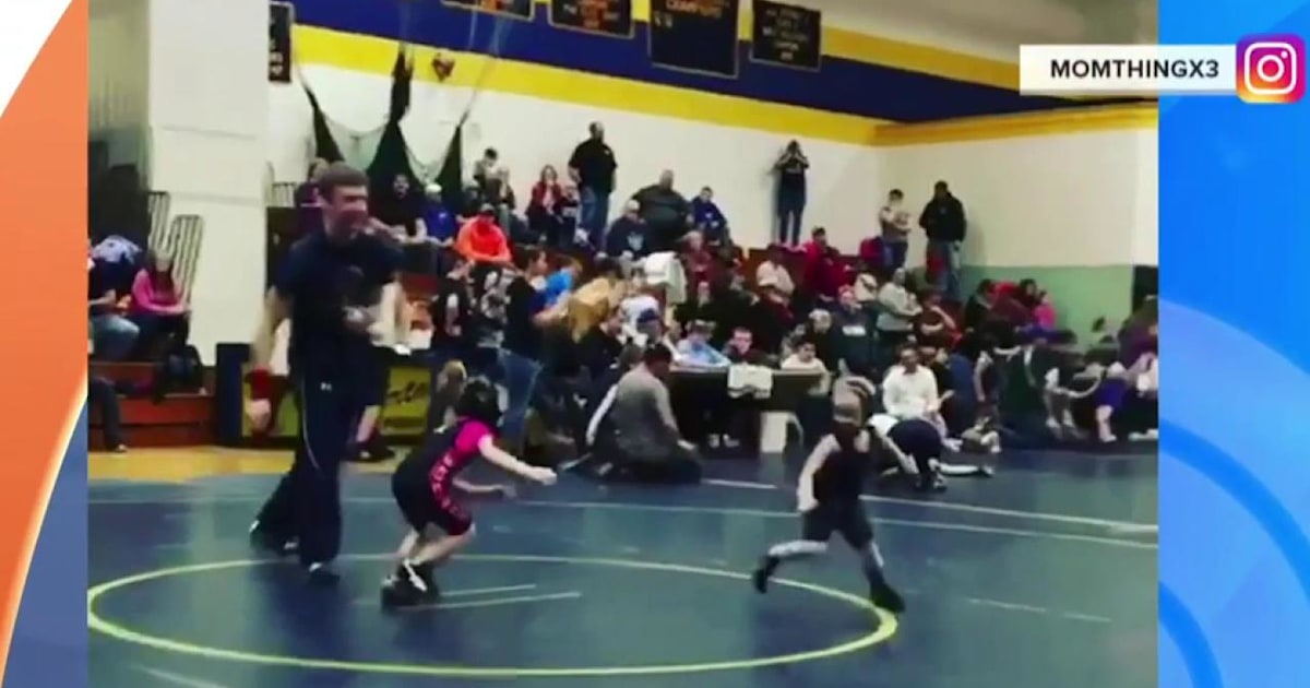 Watch 4-year-old wrestler’s unique strategy: Running away from his opponent