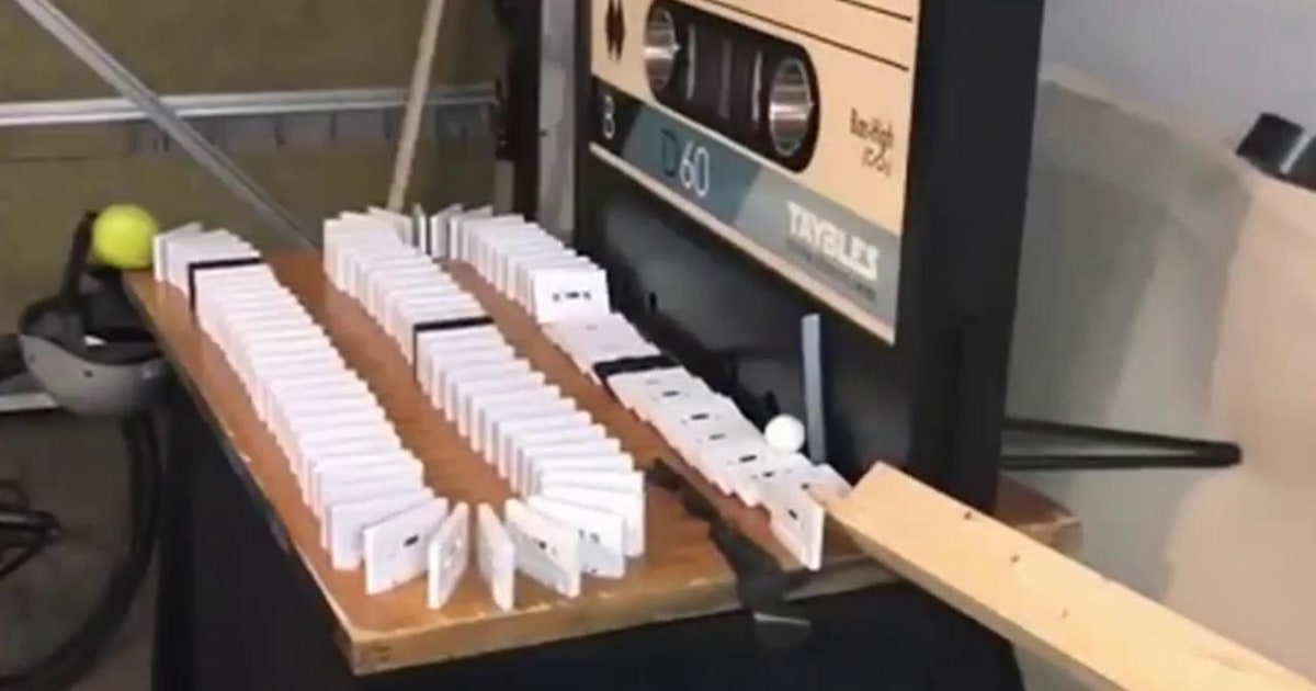 Dad builds Rube Goldberg-style machine to reveal baby’s gender