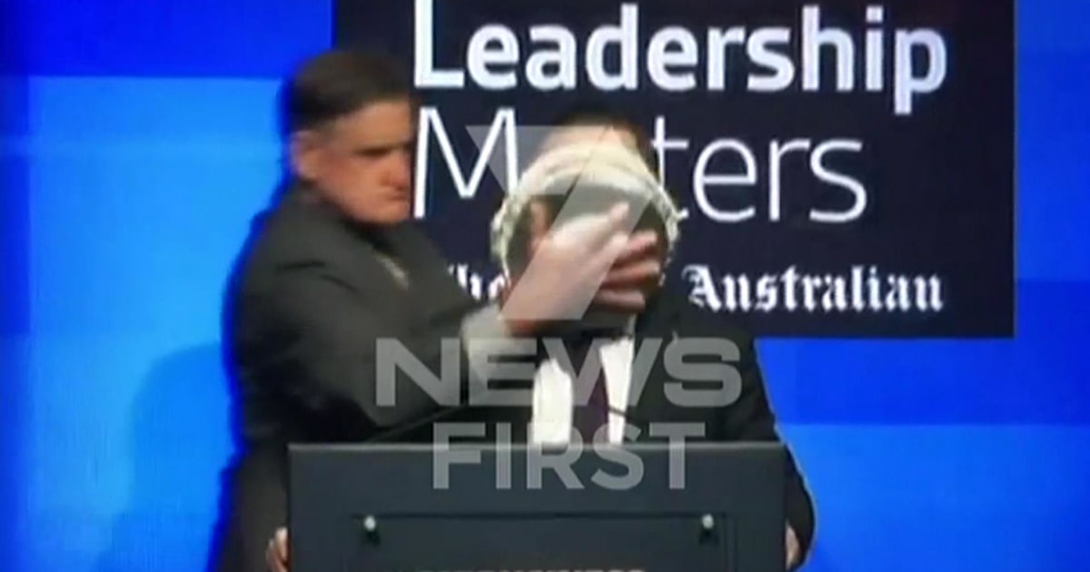 Airline CEO gets pie to the face during speech