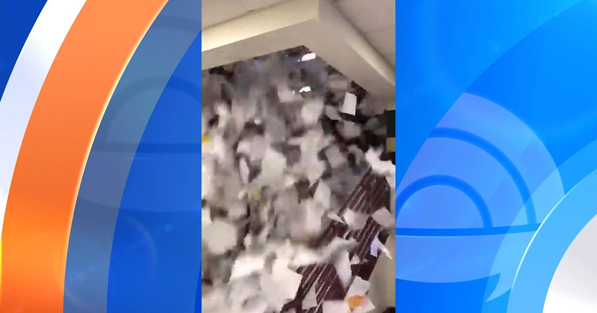 Watch students celebrate end of school with epic paper toss