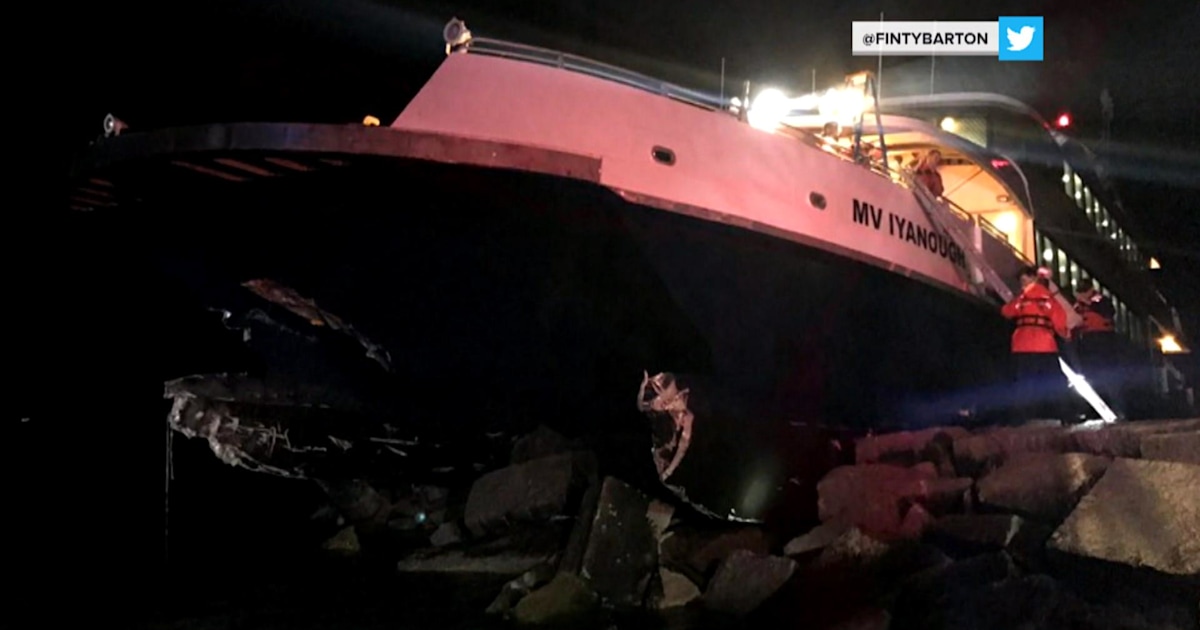 57 passengers, crew rescued after ferry hits jetty off Cape Cod