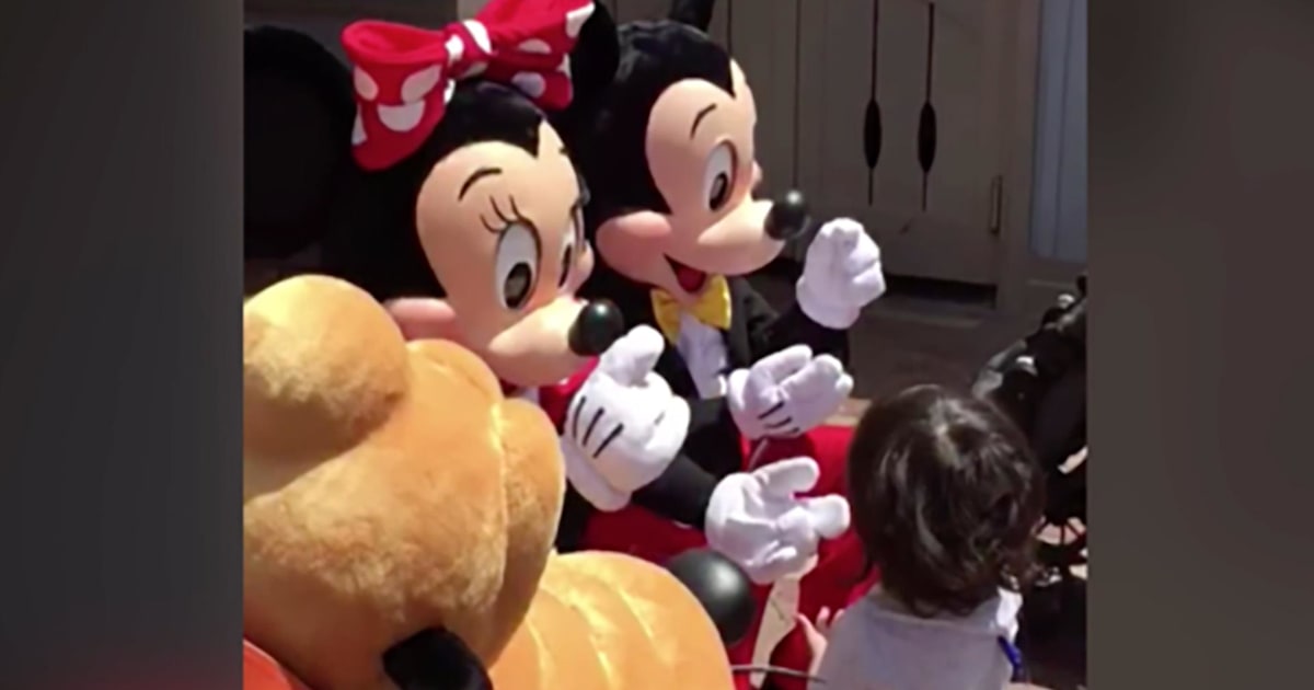 This boy can't believe it when Disney characters start using sign language