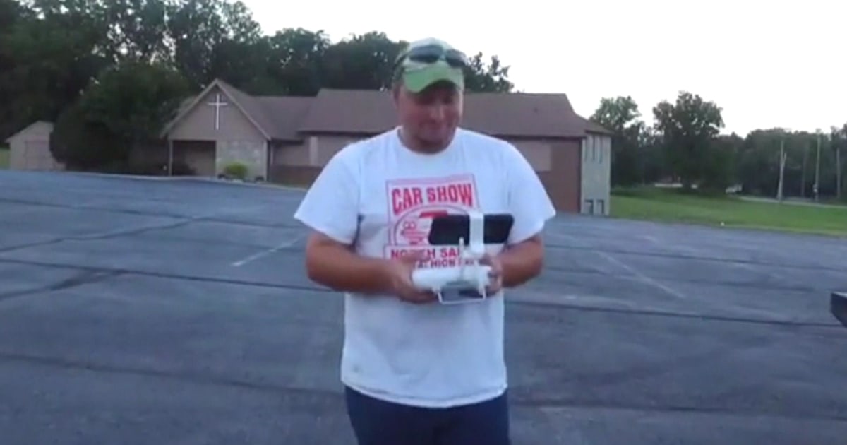 Watch this man fly his drone right into himself