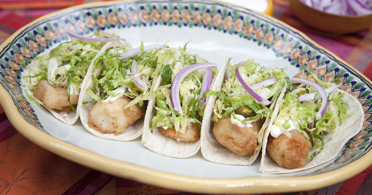 Make tacos 3 ways: Cola-braised pork, Baja fish, potato and peppers