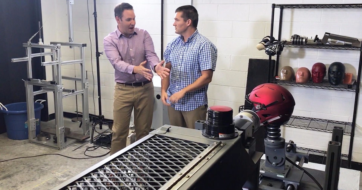 See the new football helmet test that could save kids from concussions