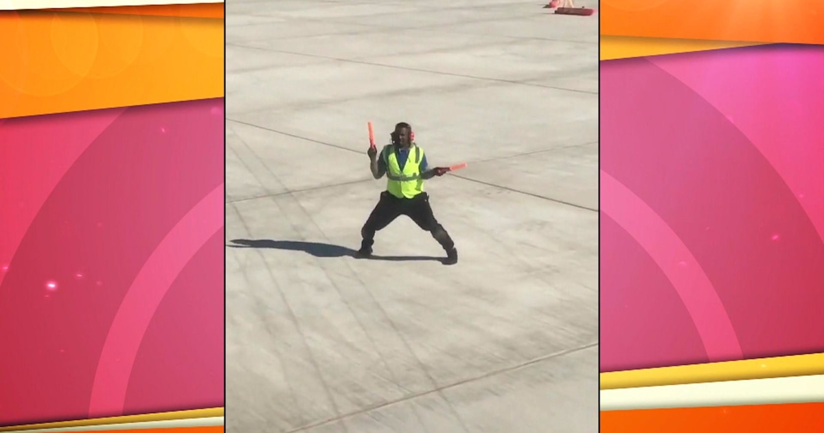Watch air traffic controller show off dance moves on the tarmac
