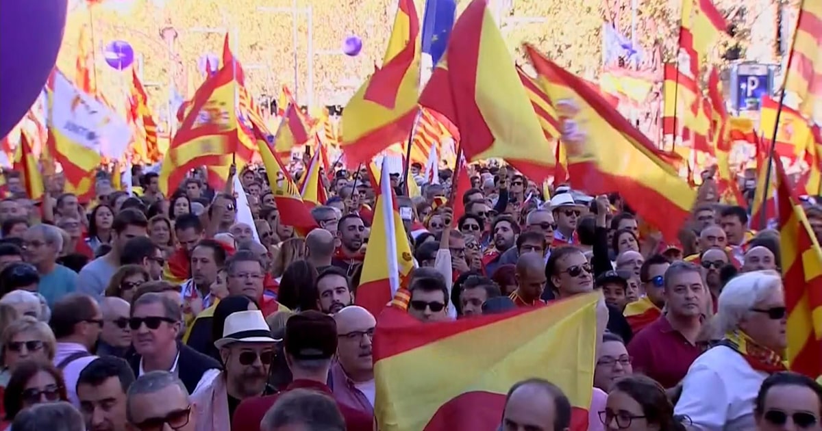Thousands march in Barcelona after Catalonia declares independence