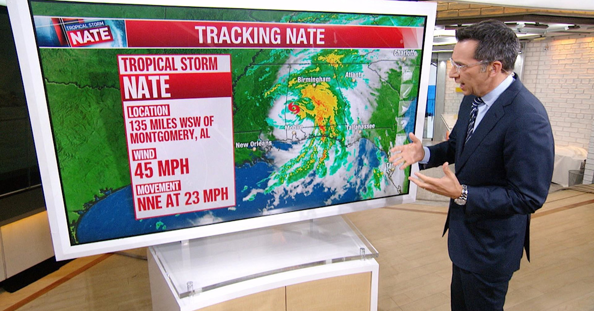 Tropical Storm Nate expected to bring rain, wind to millions inland