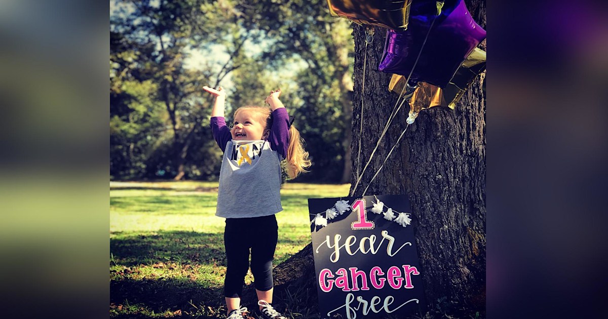 3-year-old girl celebrates a year cancer-free in fun photos