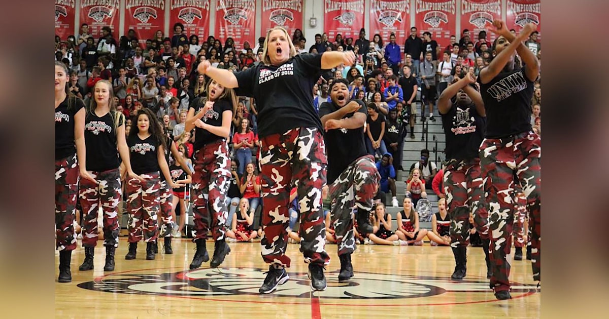 Watch a high school principal stun her school with an amazing step ...