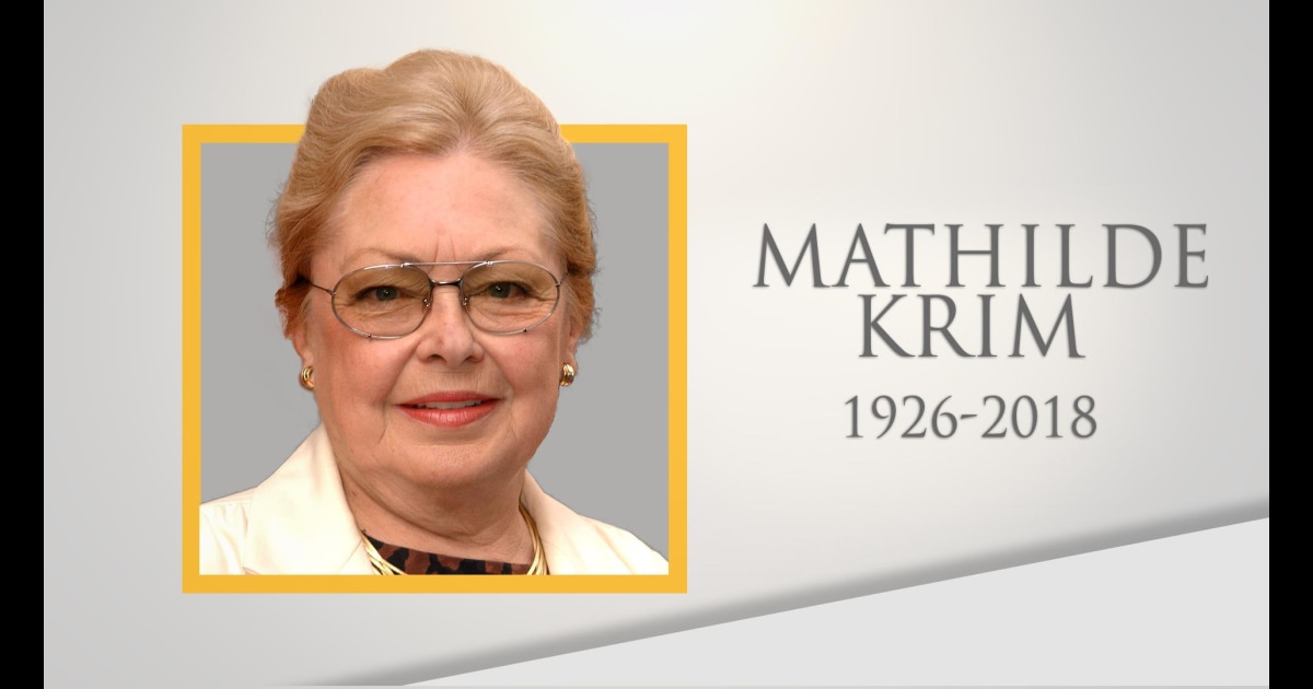 Life well lived: Pioneering AIDS researcher Dr. Mathilde Krim dies at 91