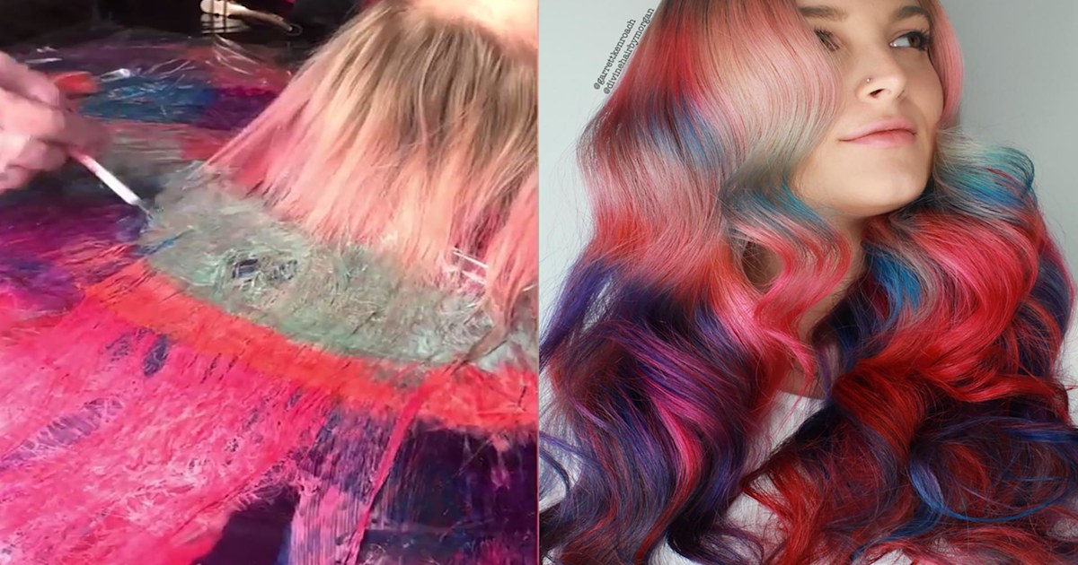 We’re completely mesmerized by horizontal hair color!