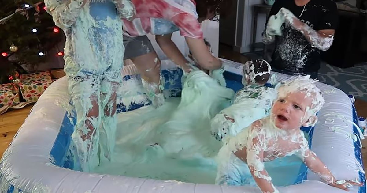 'Messes aren't so bad!' Mom lets kids fill kiddie pool with slime