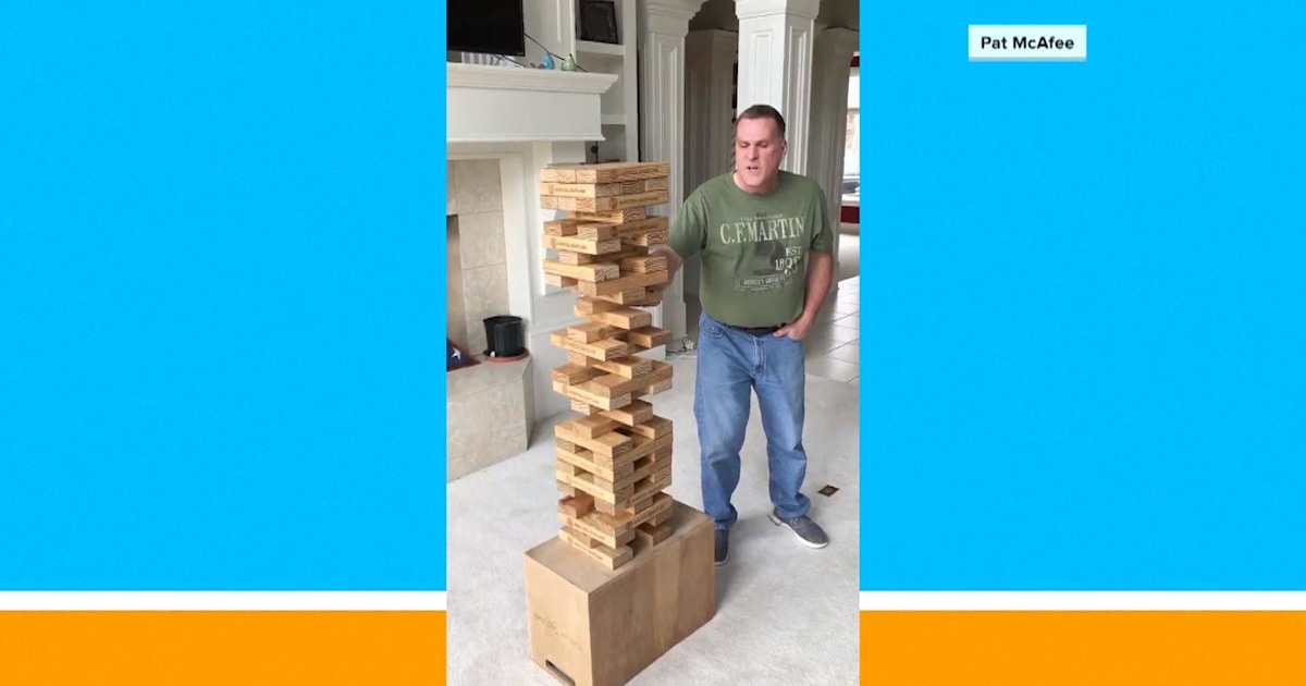 Watch this giant Jenga master pull off an epic finale